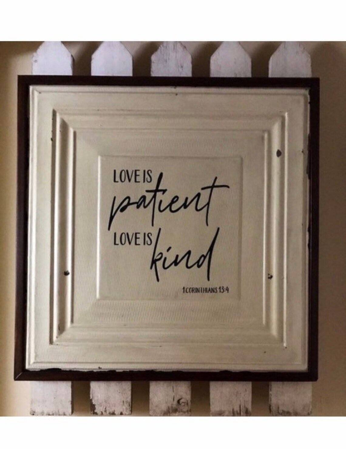Love is patient sign Bible Verse sign Valentines decor | Etsy