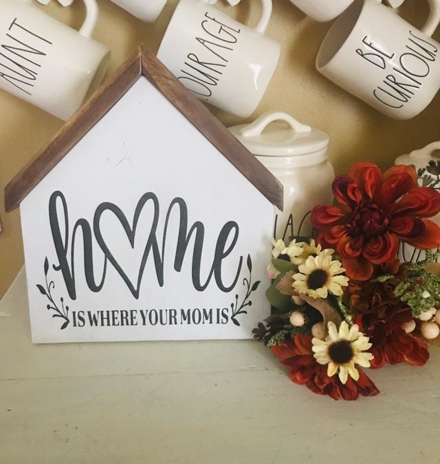 Mother's Day Home Sign Home Wood Sign Wooden Mom Sign | Etsy