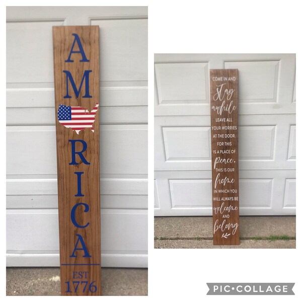 Patriotic Porch Sign - Etsy