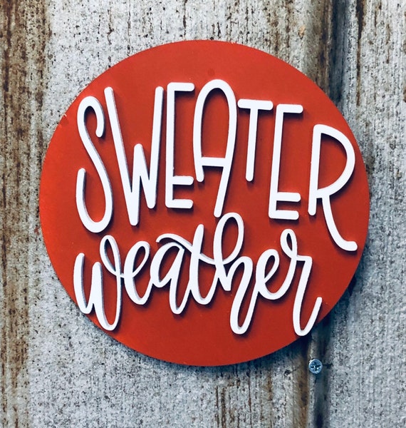 Sweater Weather Sign Round Mini Fall Sign Tiered Tray Mini | Etsy