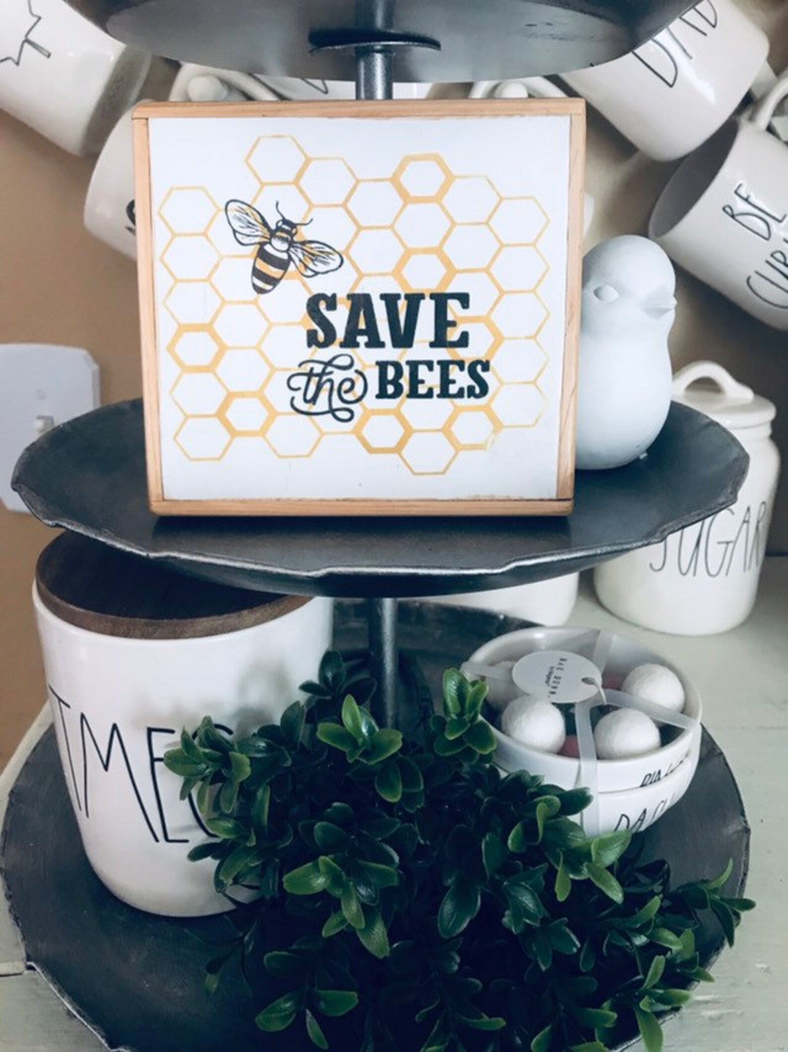 Save the bees wood sign Mini wood bee Spring sign Honey bee | Etsy