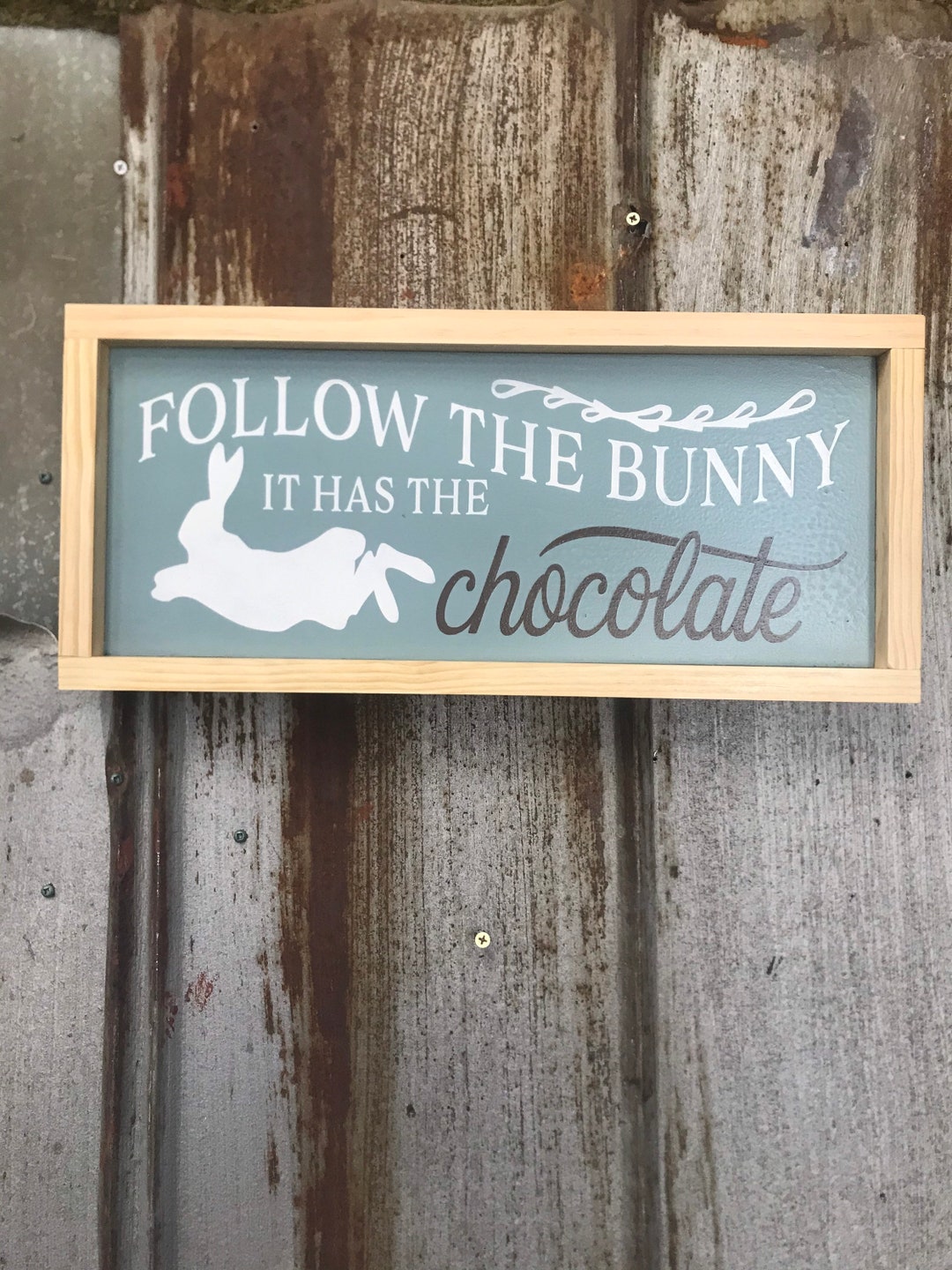 Easter Bunny Sign, Chocolate Bunny Sign, Easter Sign - Etsy