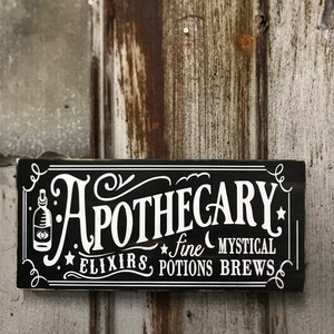 Halloween Potion Sign, Apothecary Halloween Sign, Mystical Brews Sign ...