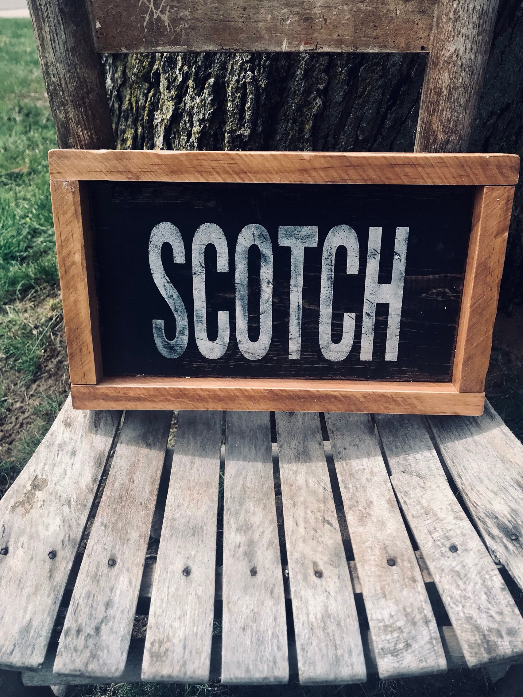 Aged Bourbon Whiskey Scotch sign for rustic homes Distressed | Etsy