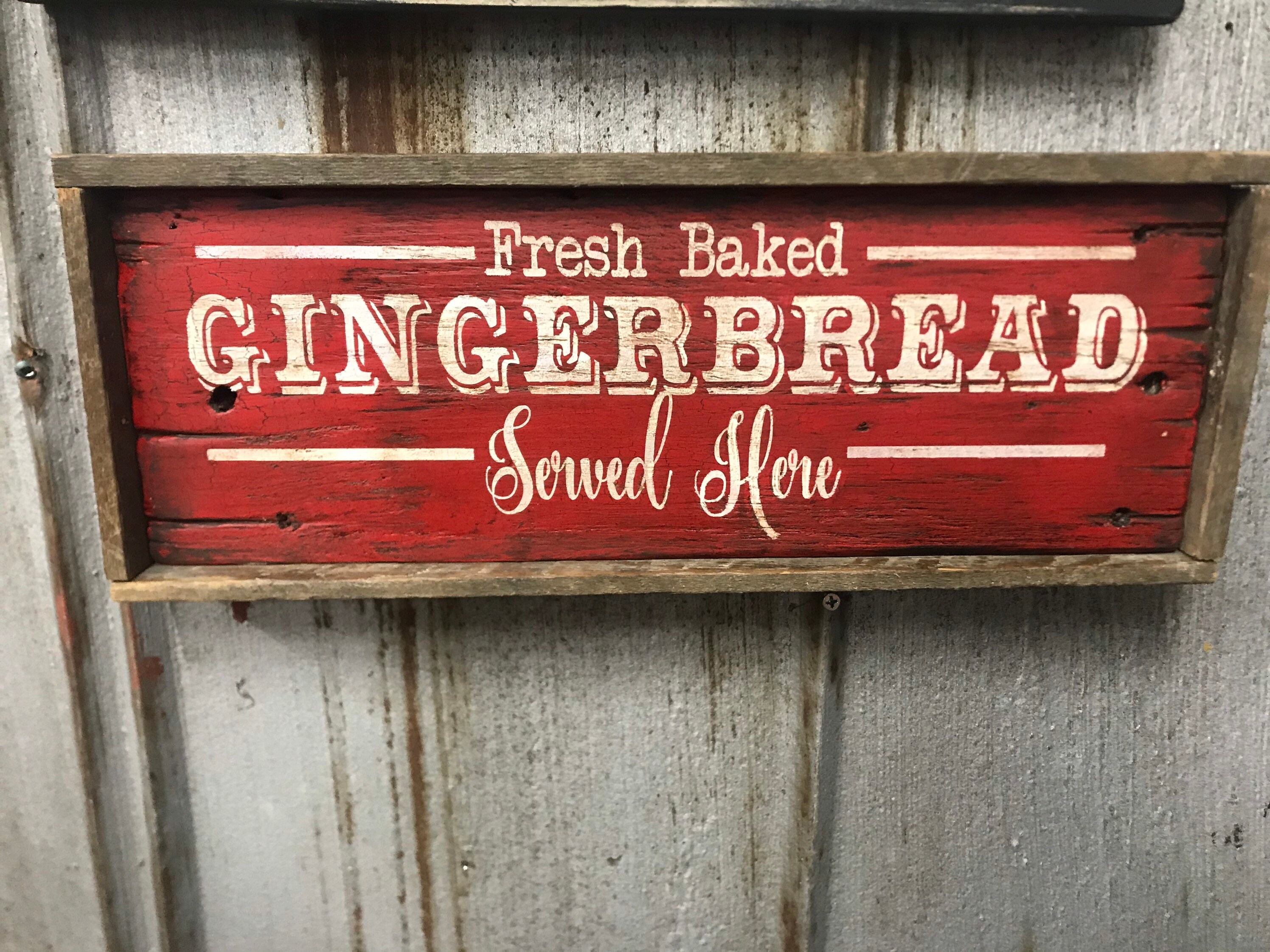 Gingerbread Sign Christmas Sign Aged Gingerbread Sign - Etsy