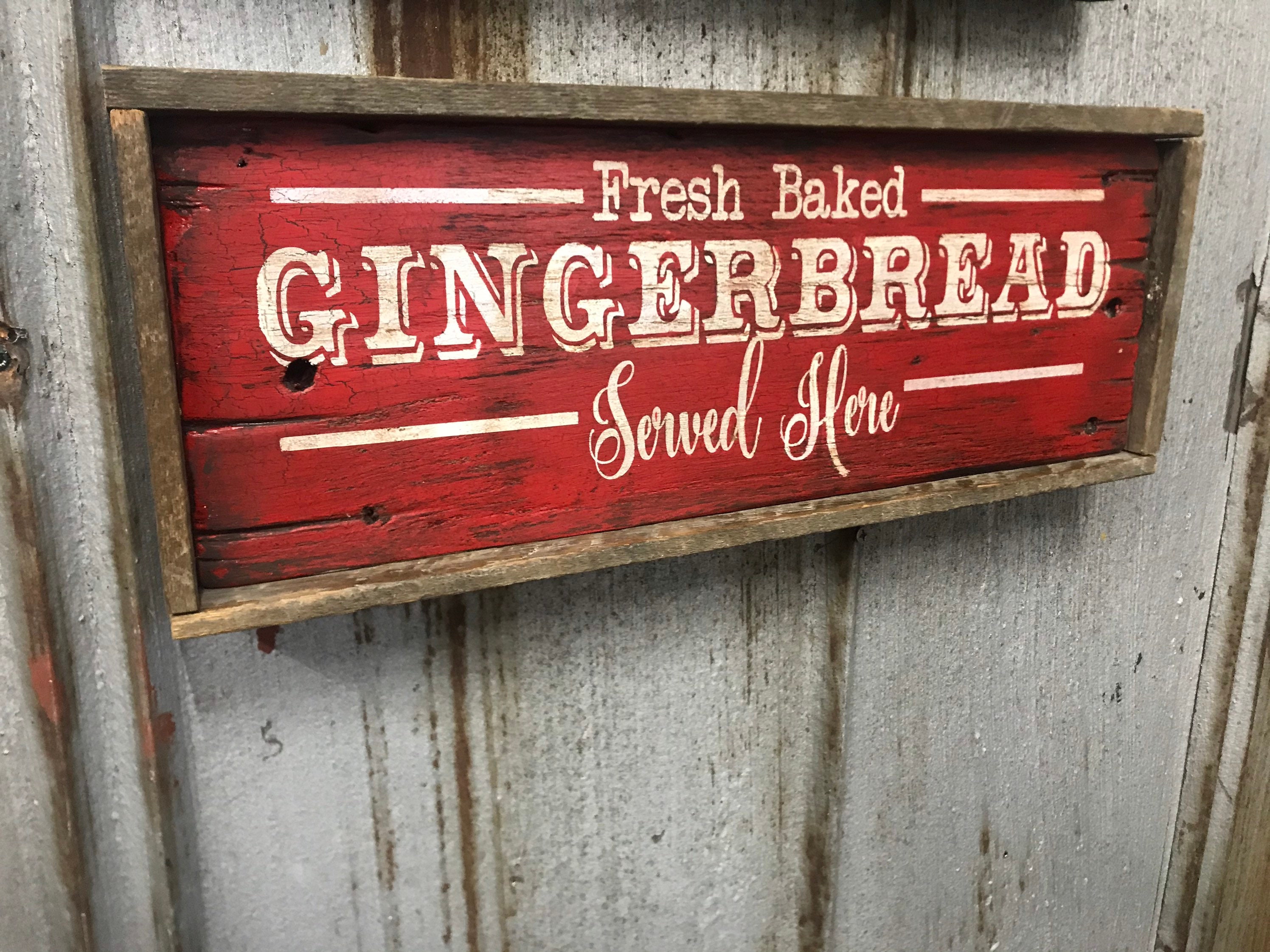 Gingerbread Sign Christmas Sign Aged Gingerbread Sign - Etsy