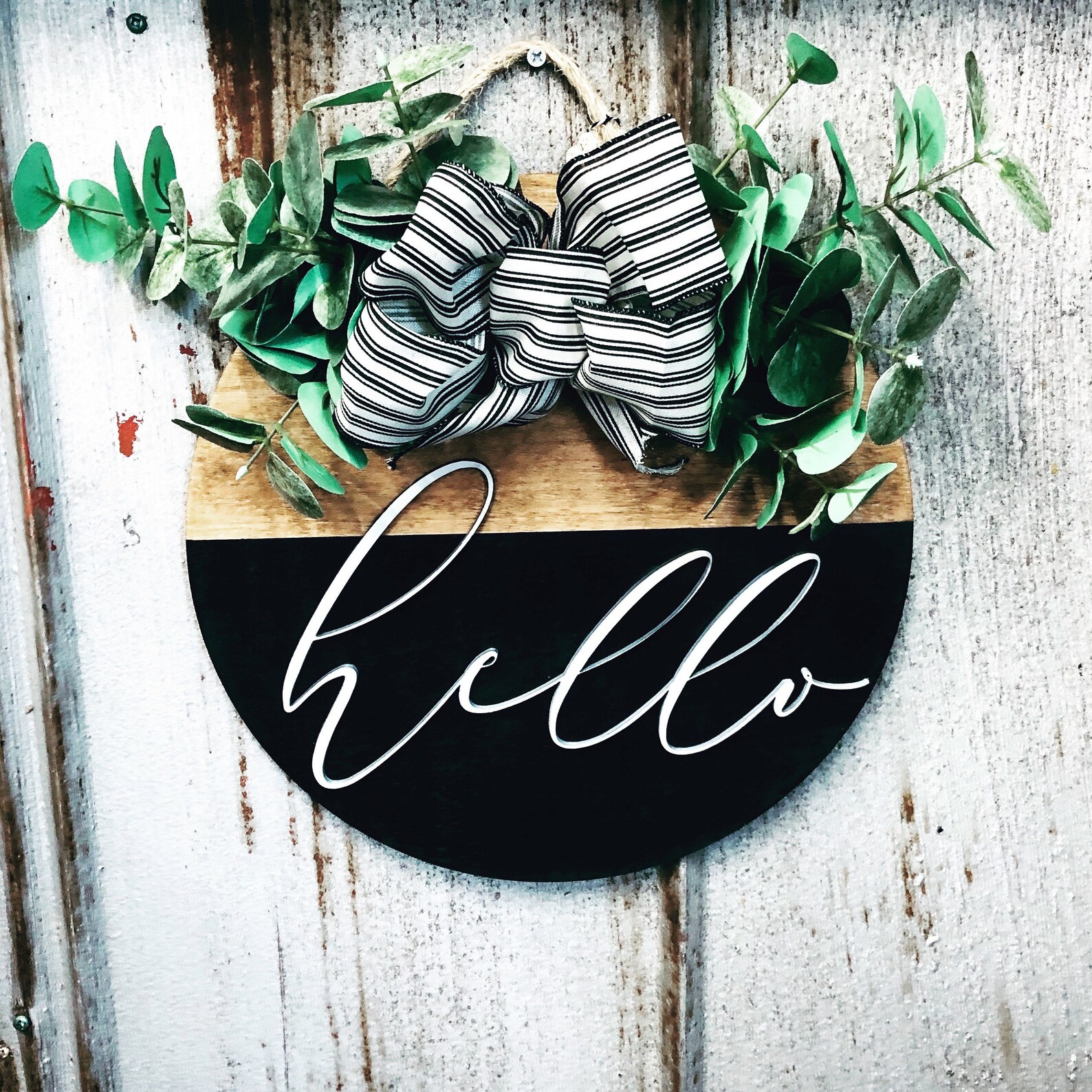 Fall Wooden Wreath Hello Wreath Round Wooden Fall Wreath - Etsy