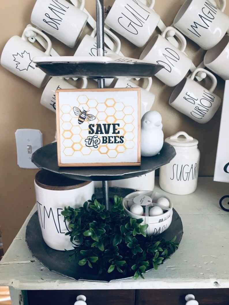 Save the bees wood sign Mini wood bee Spring sign Honey bee | Etsy