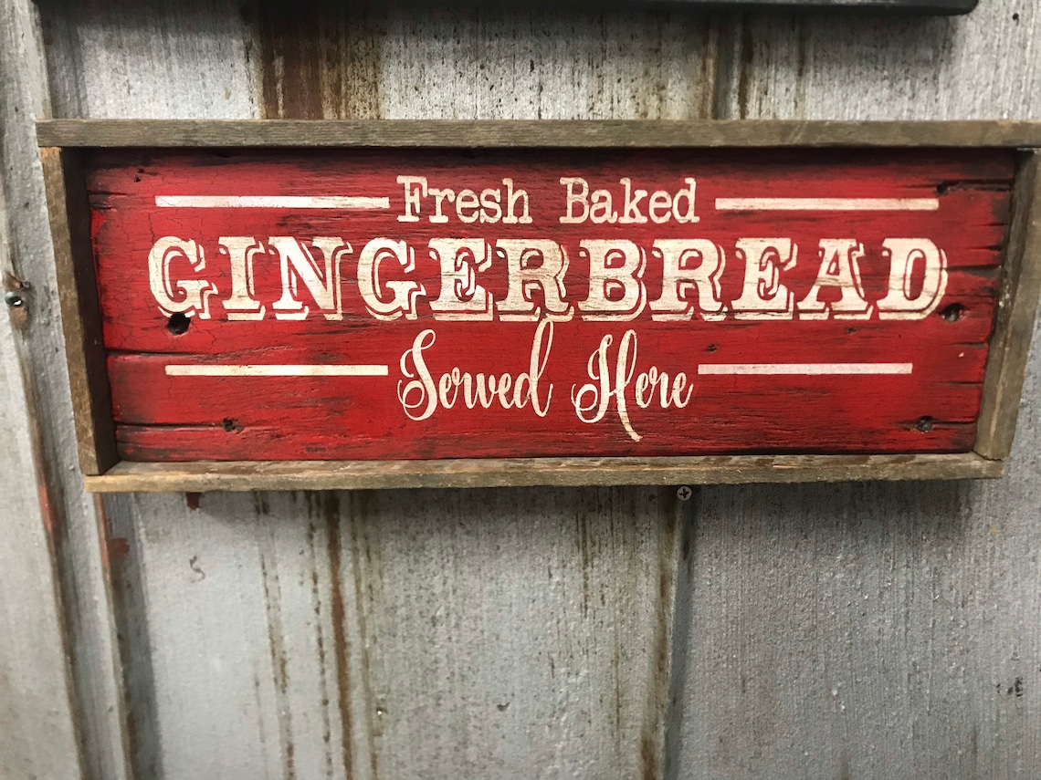 Gingerbread Sign Christmas Sign Aged Gingerbread Sign - Etsy
