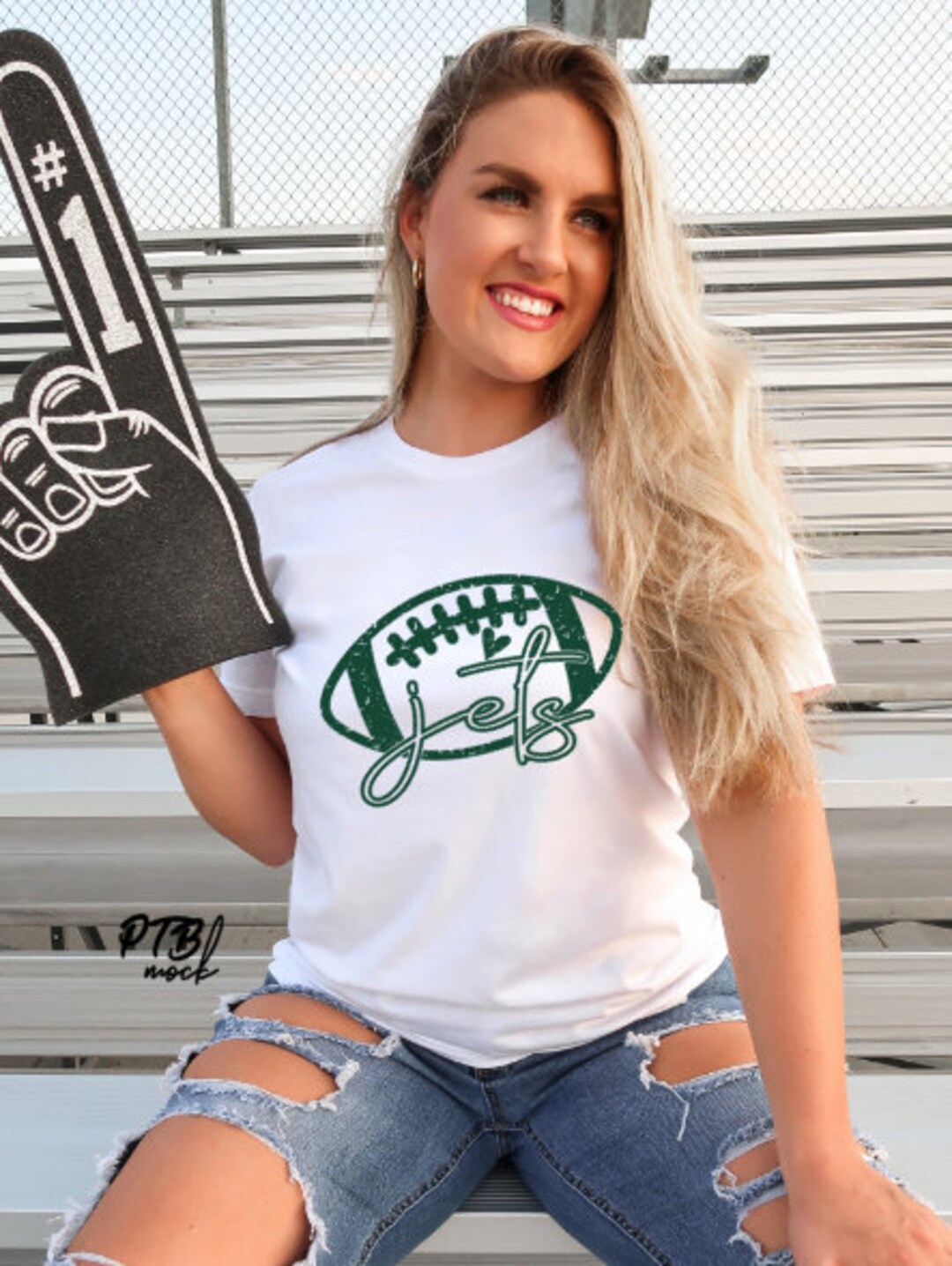 SCREEN PRINT | Jets Cheer | Football | Grunge | Transfer | Green and ...