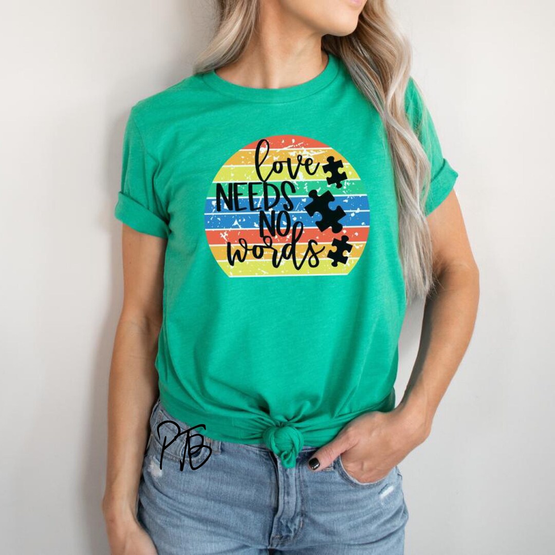 SCREEN PRINT - Autism Love Needs No Words | Be Kind | Screen Print ...