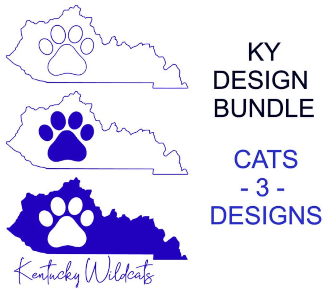 INSTANT Download -kentucky Paw Print State Outline | Wildcats | Cats ...