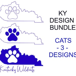 INSTANT Download -kentucky Paw Print State Outline | Wildcats | Cats ...
