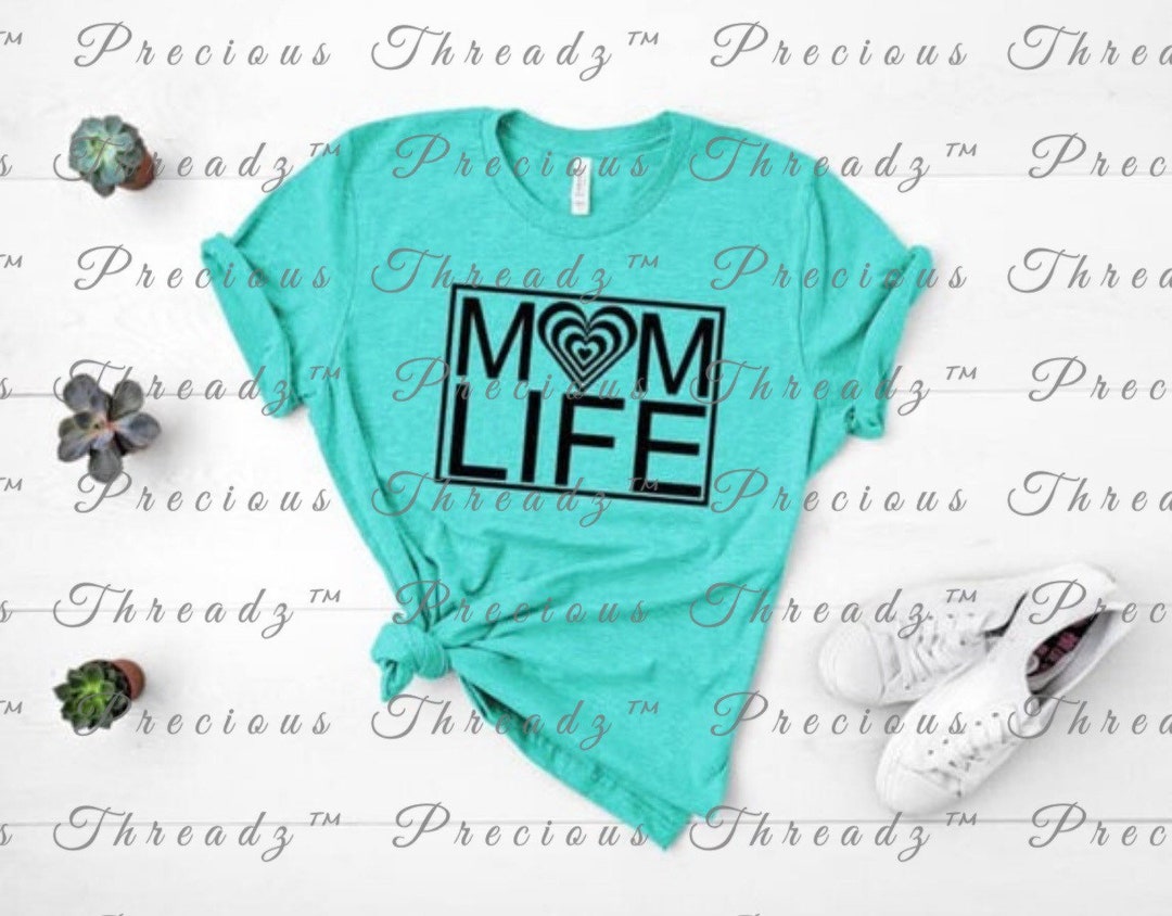 SCREEN PRINT| Mom Life | Heart | Screen Print Transfer | Ready to Press ...