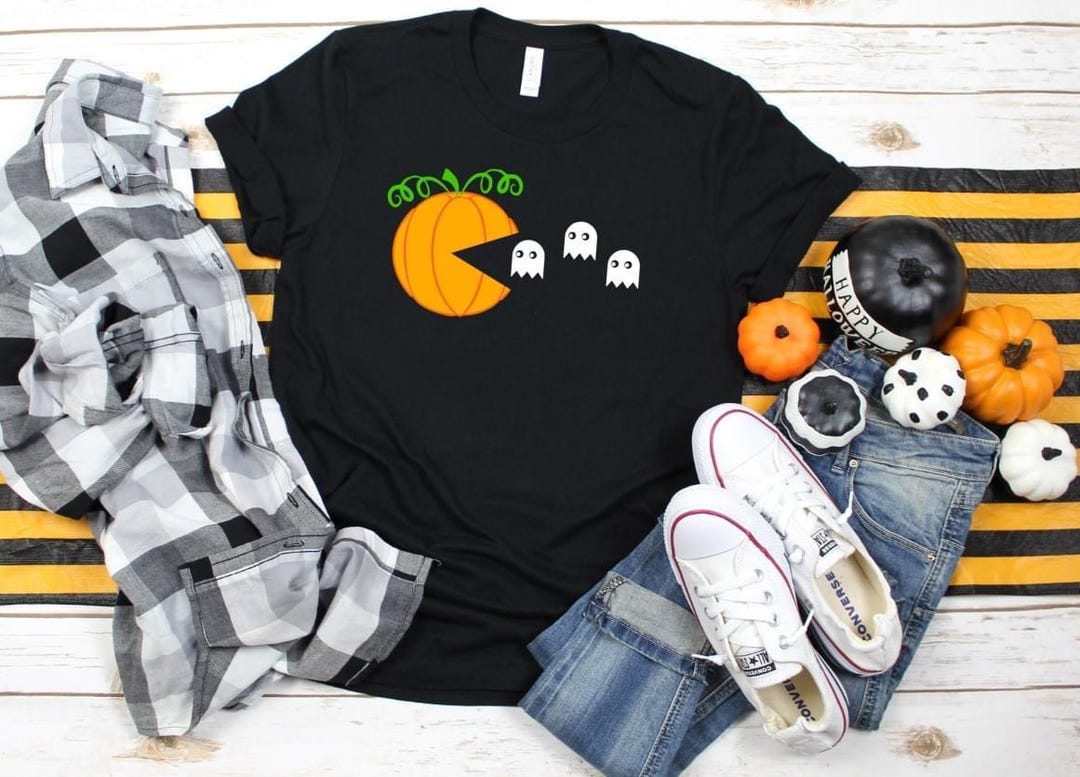 SCREEN PRINT - Pac Man Pumpkin Ghost | Halloween | Fall | Thanksgiving ...