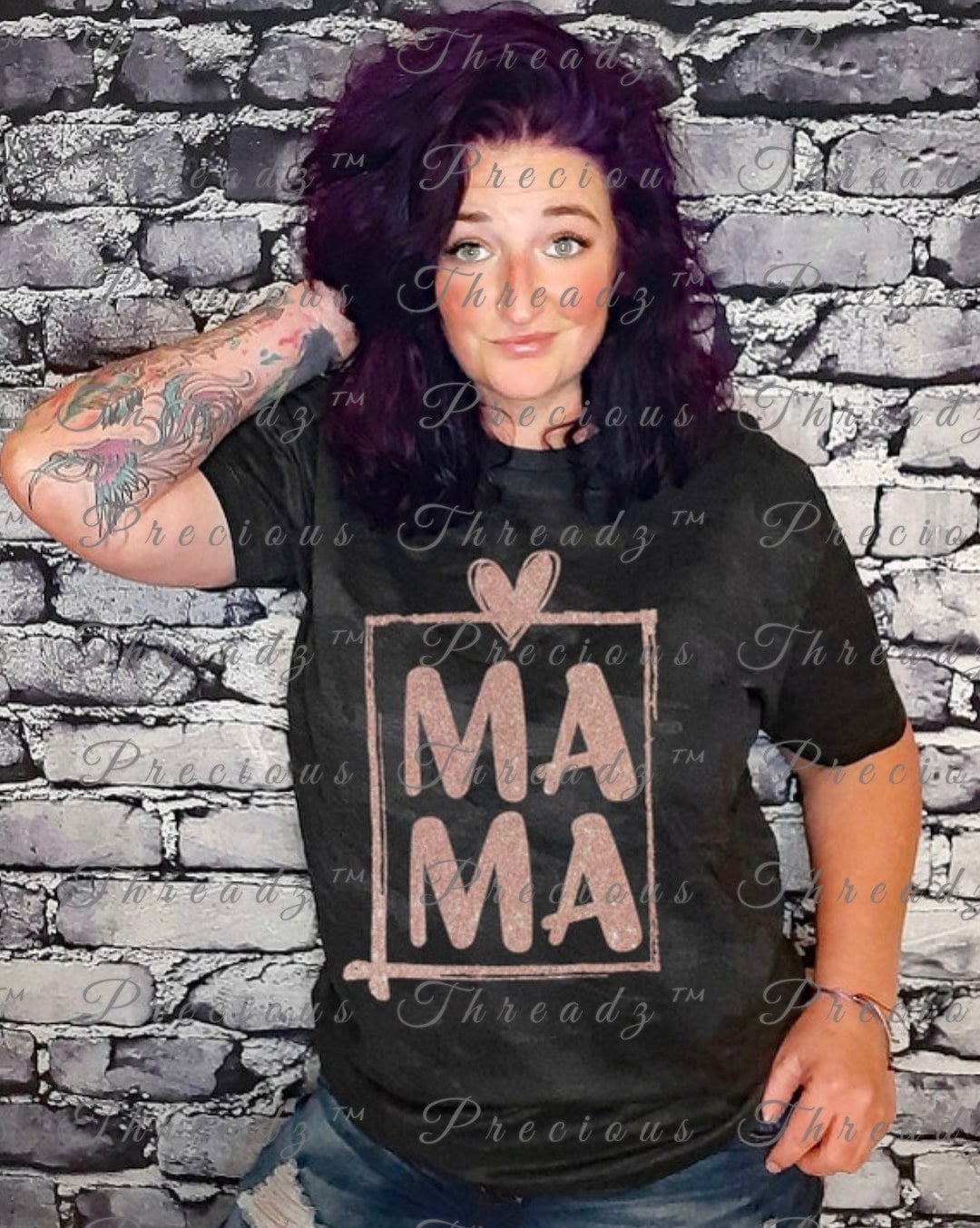 SCREEN PRINT| Mama (rosegold)| Heart | Screen Print Transfer | Ready to ...