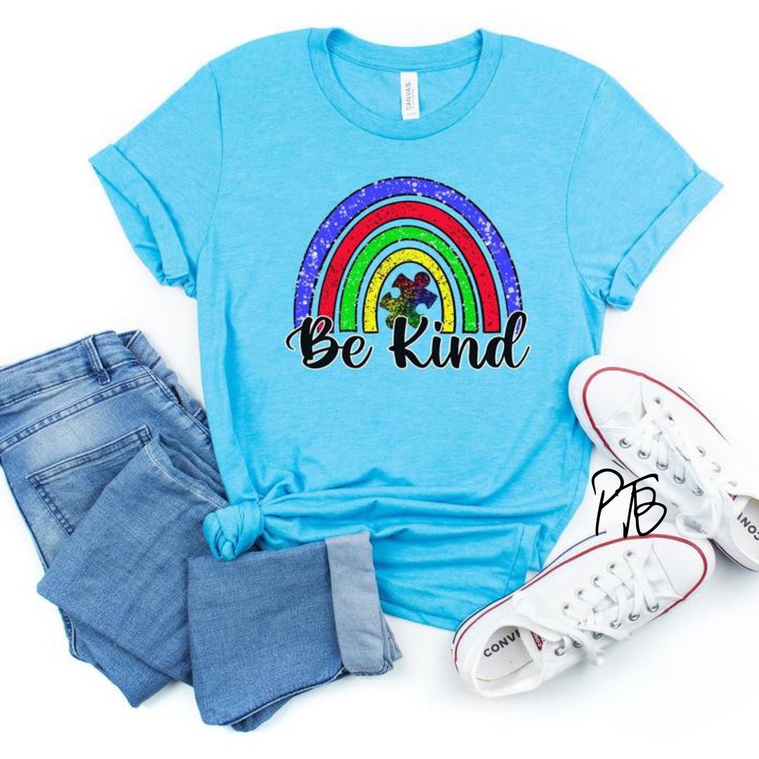 SCREEN PRINT - Autism Rainbow | Be Kind | Screen Print Transfer ...