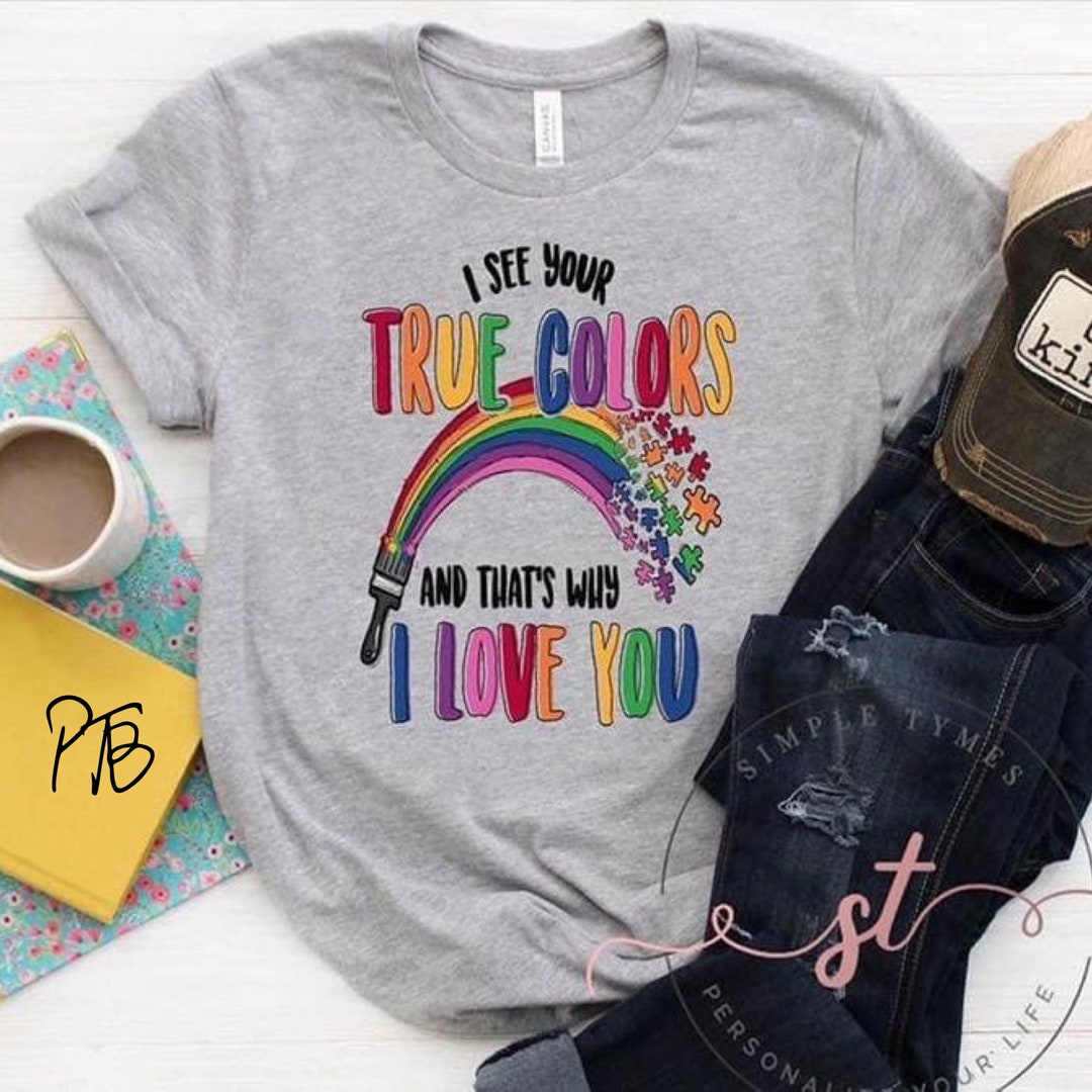 SCREEN PRINT - Autism Rainbow | True Colors | Be Kind | Screen Print ...
