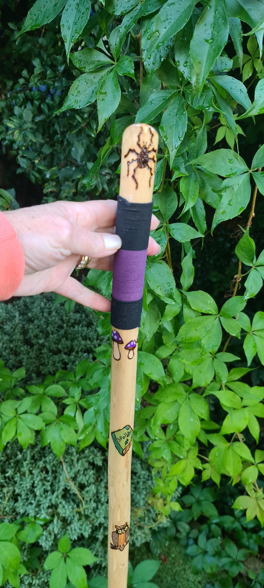 Witches Wooden Staff 47in Hand Crafted for Pagan, Wiccan Spells ...