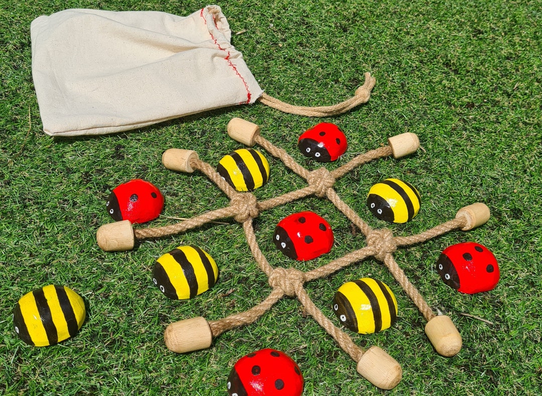 Tic Tac Toe, Lawn Game, Noughts & Crosses Garden Game, Natural Wood ...