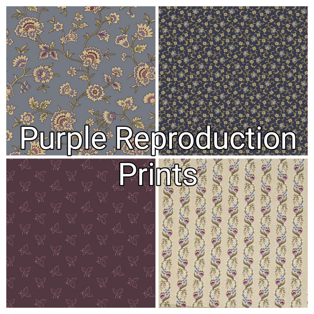 Purple Reproduction Print Fat Quarters - Build Your Own Fat Quarter ...