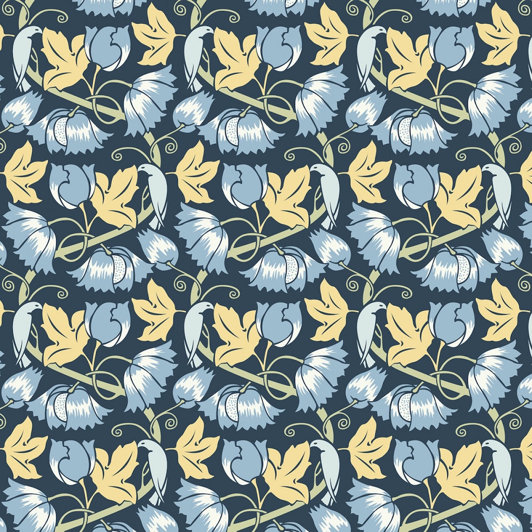 Birds in Nature by Voysey - Birds and Poppies -by the Half Yard ...
