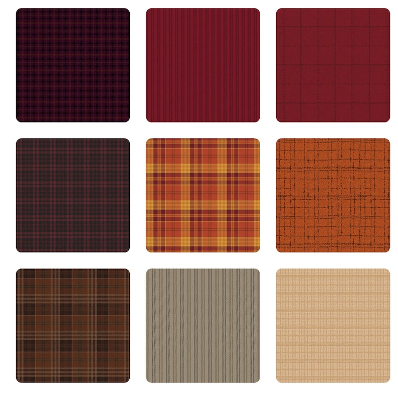 Kim Diehl Scrappenstance Flannel - Orange - Reds - Yellow - Build Your ...