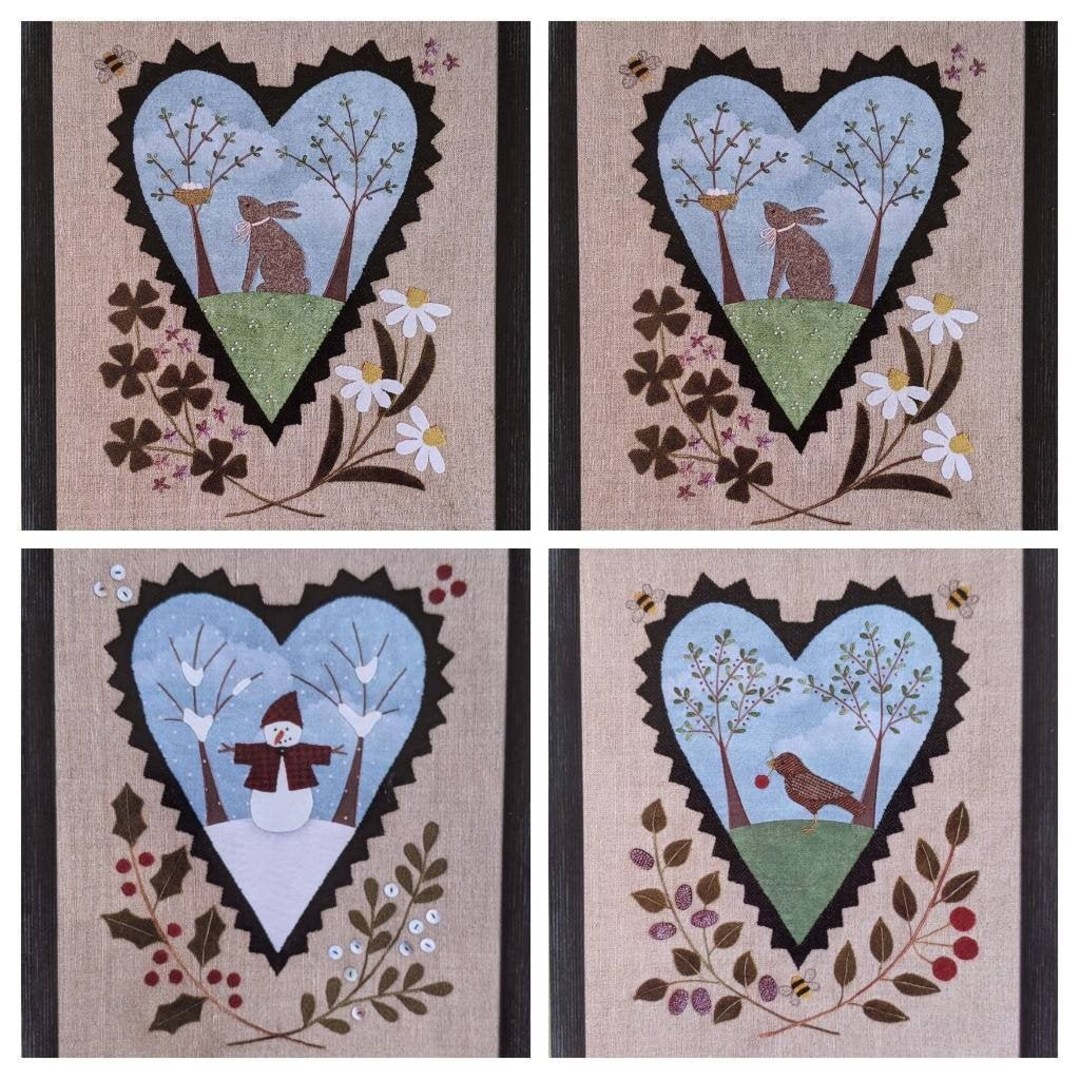 Seasons of the Heart Quilt Kit - Four Pattern Set With Fabric, Pre-cut ...