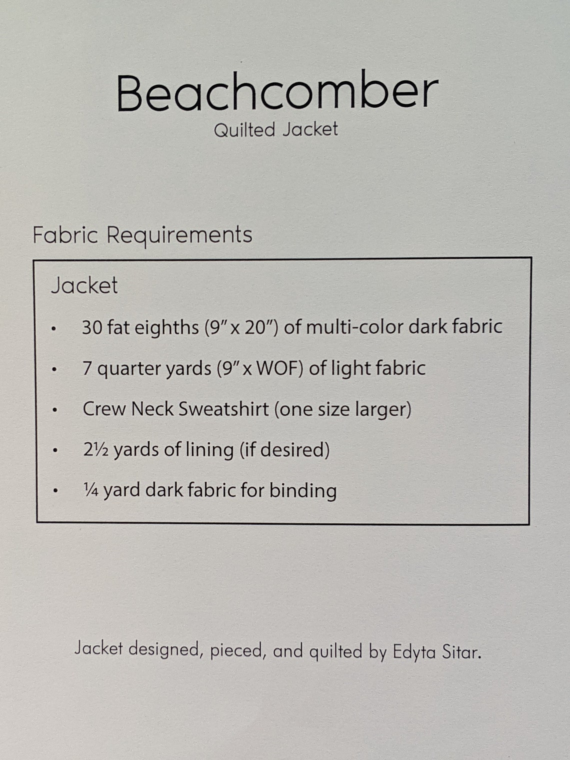 Beachcomber Quilted Jacket Pattern by Laundry Basket Quilts | Etsy