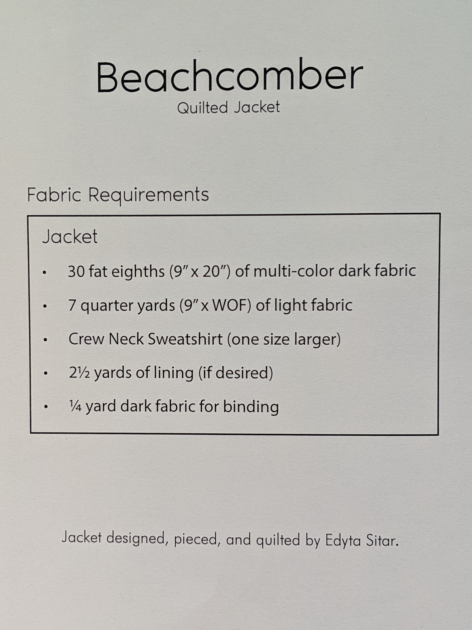 Beachcomber Quilted Jacket Pattern by Laundry Basket Quilts | Etsy