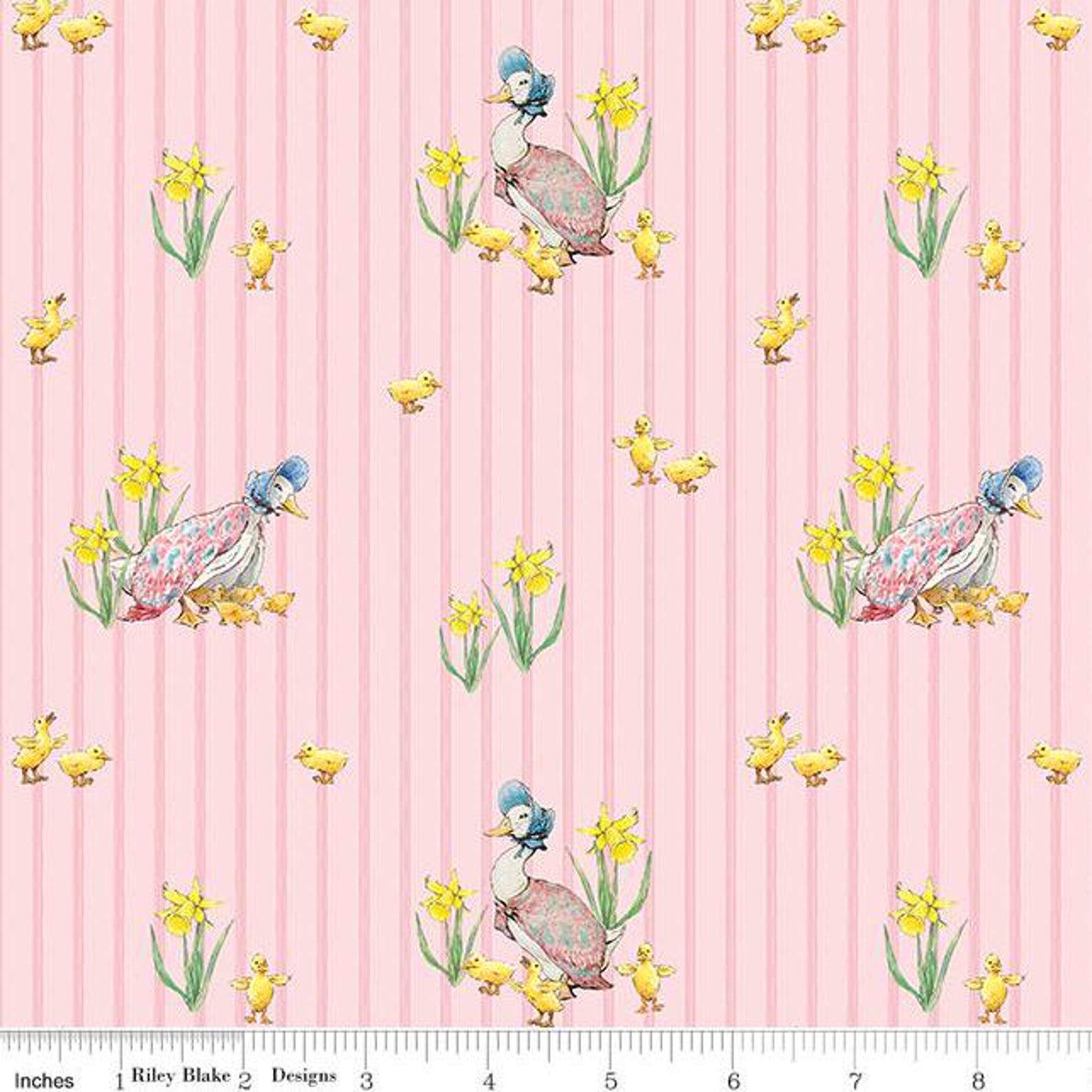 Peter Rabbit & Friends - Duck Stripe Pink - by the Half Yard - Cd15862 ...