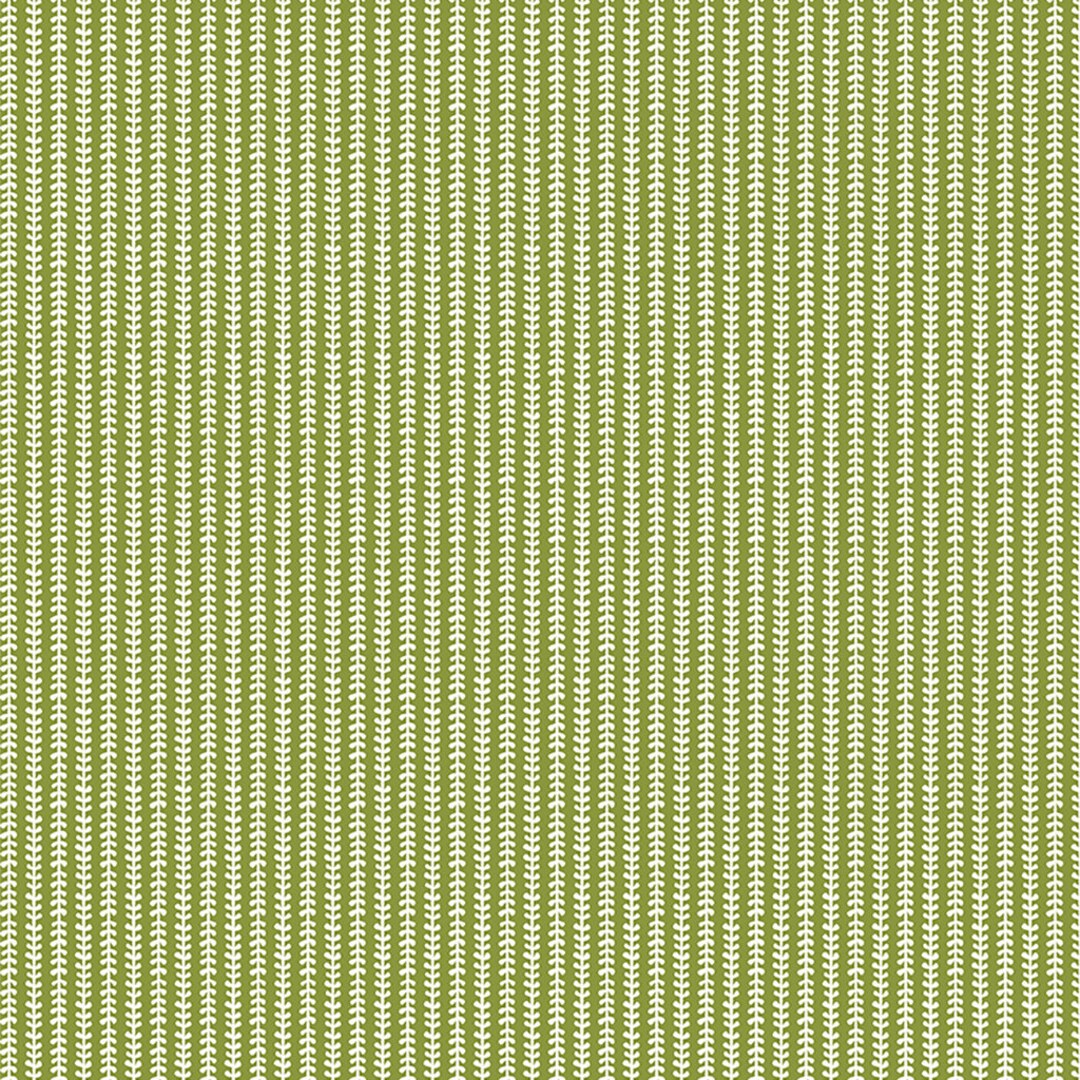 Imagine Leaf Stripe - Olive Green- by Rebecca Jones for Clothworks ...