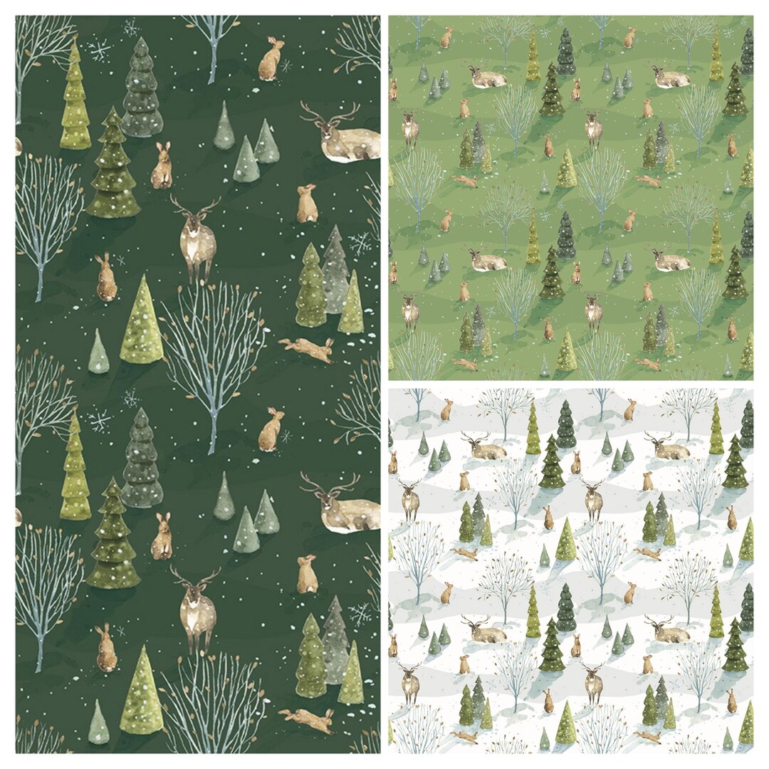 Woodland - Santa's Tree Farm - by the Half Yard - Lisa Audit - Riley ...