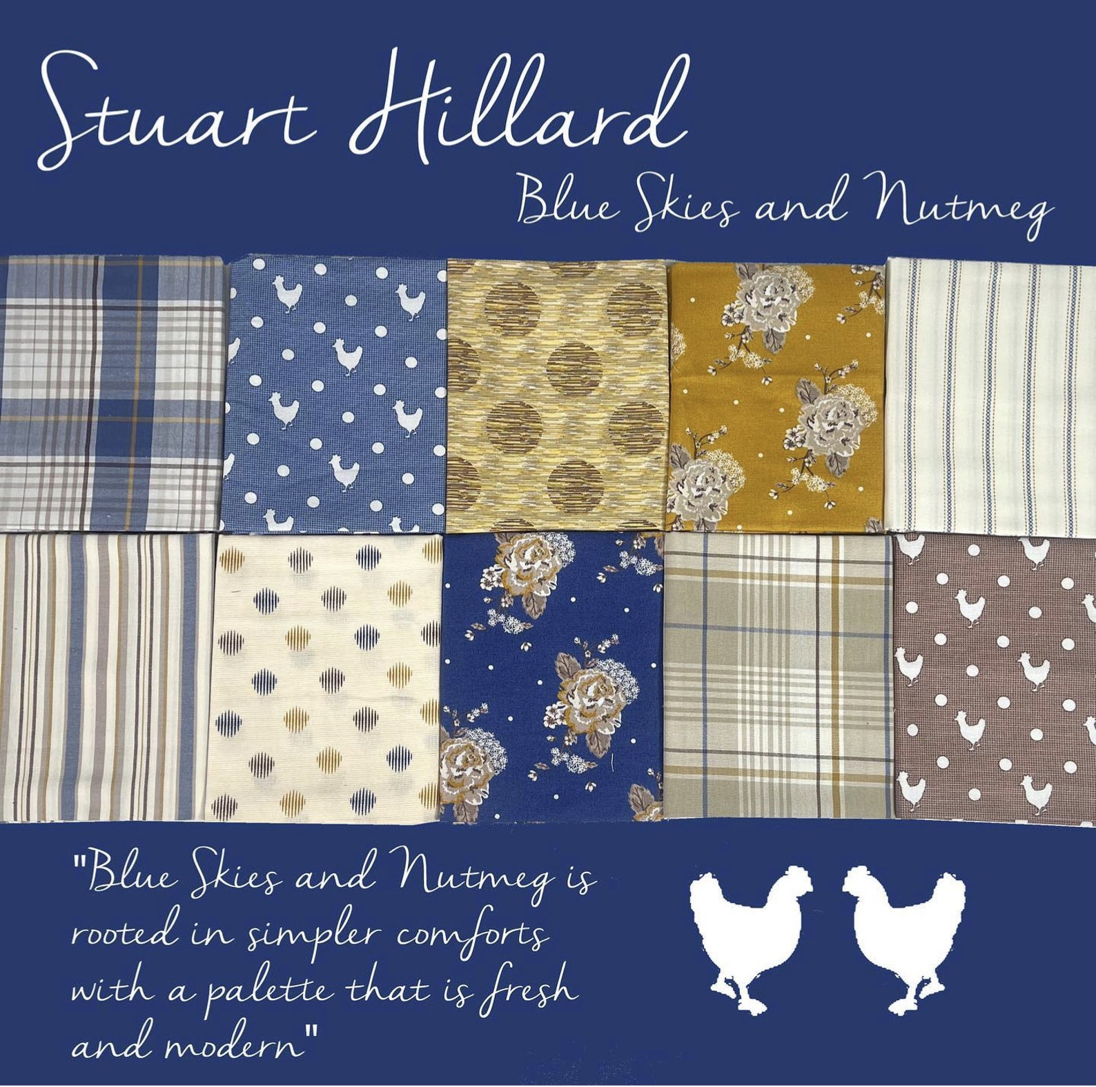 Dot Stripe - Organic Woven Cotton by the Half Yard - Blue Skies and ...