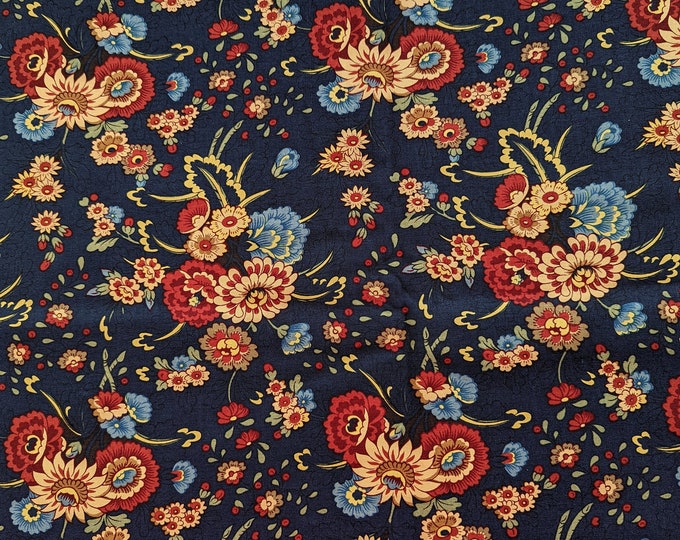Judie Rothermel the Merrimack Collection Navy and Barn Red Floral Out ...