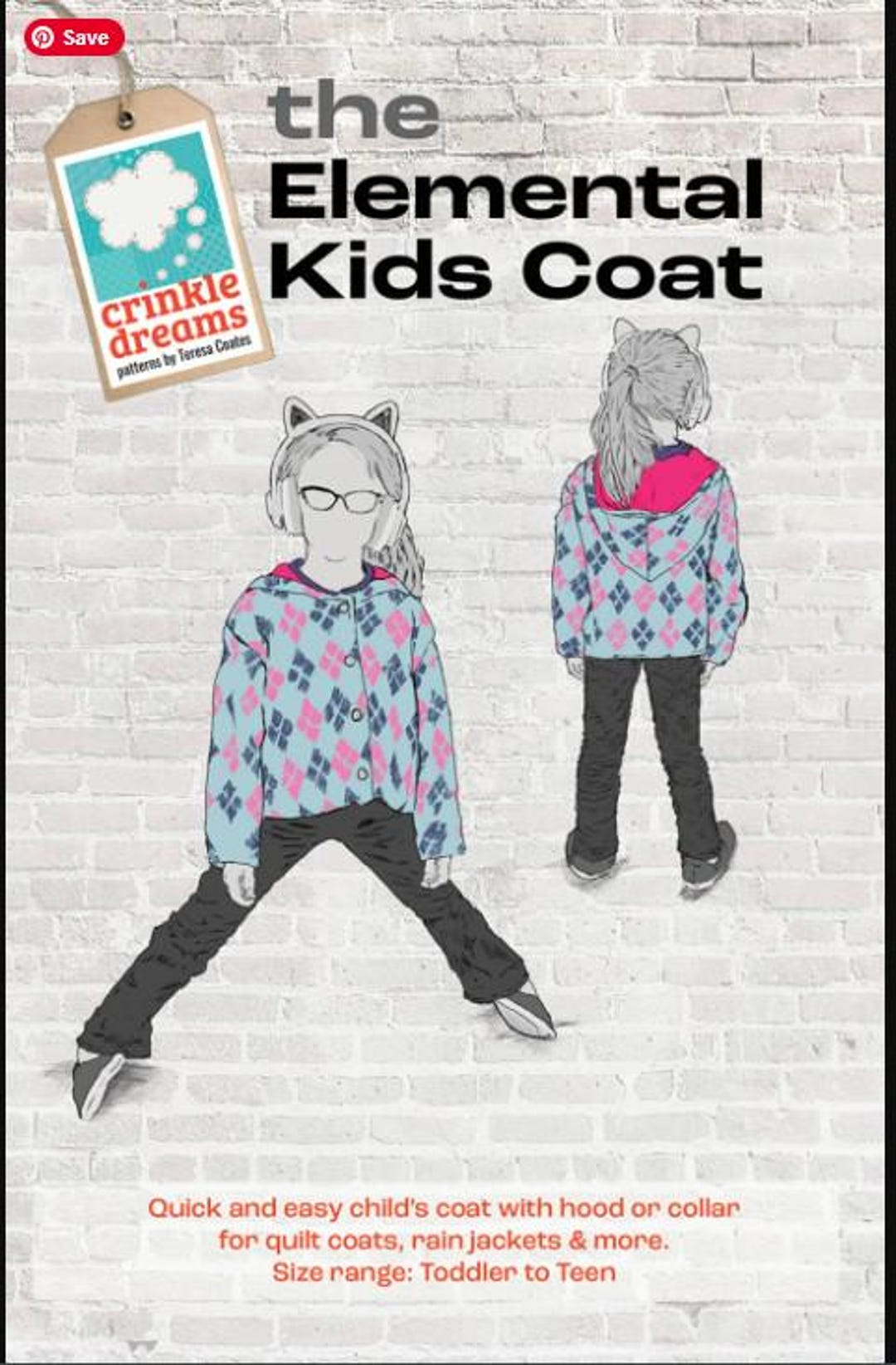 The Elemental KIDS Coat - Crinkle Dreams by Teresa Coates - Toddler to ...