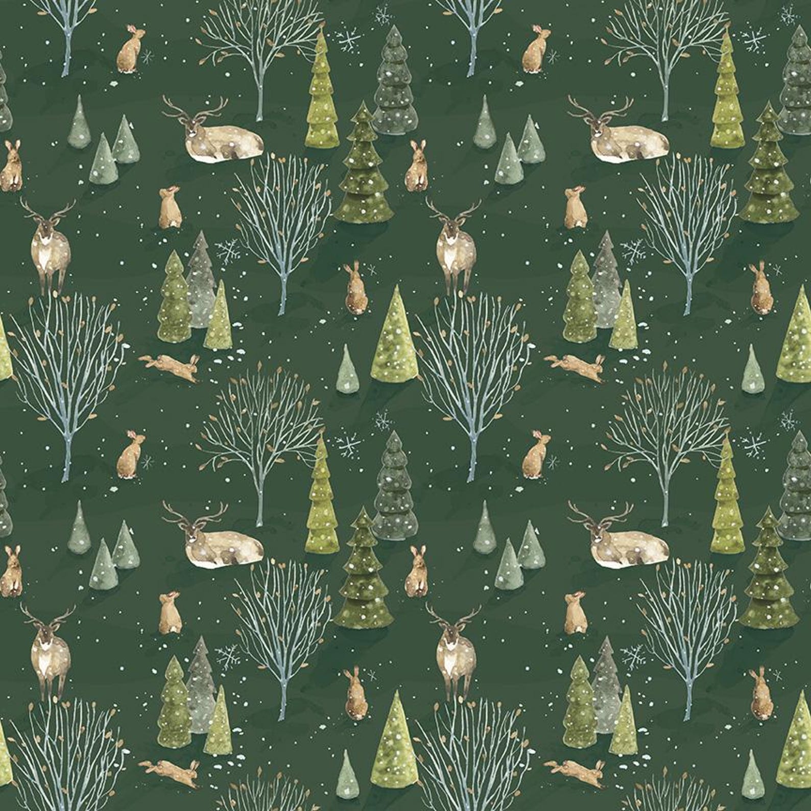 Woodland - Santa's Tree Farm - by the Half Yard - Lisa Audit - Riley ...