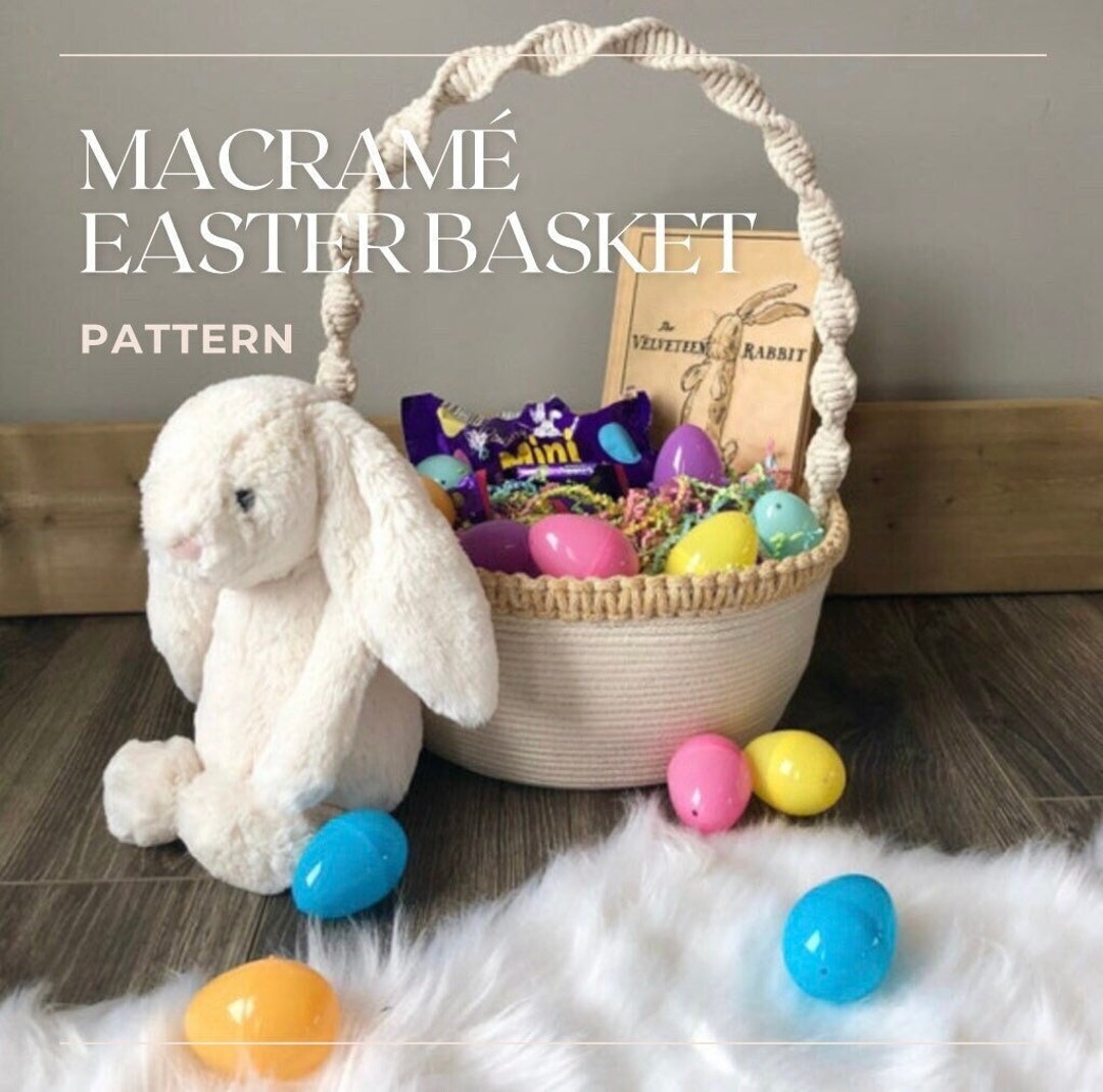 Rope Easter Basket Pattern, Coiled Sewn Large Basket, Macrame Easter ...
