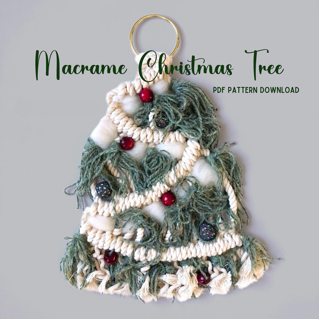 Macrame Christmas Tree, Holiday Craft Tutorial, Handmade Holiday Decor ...
