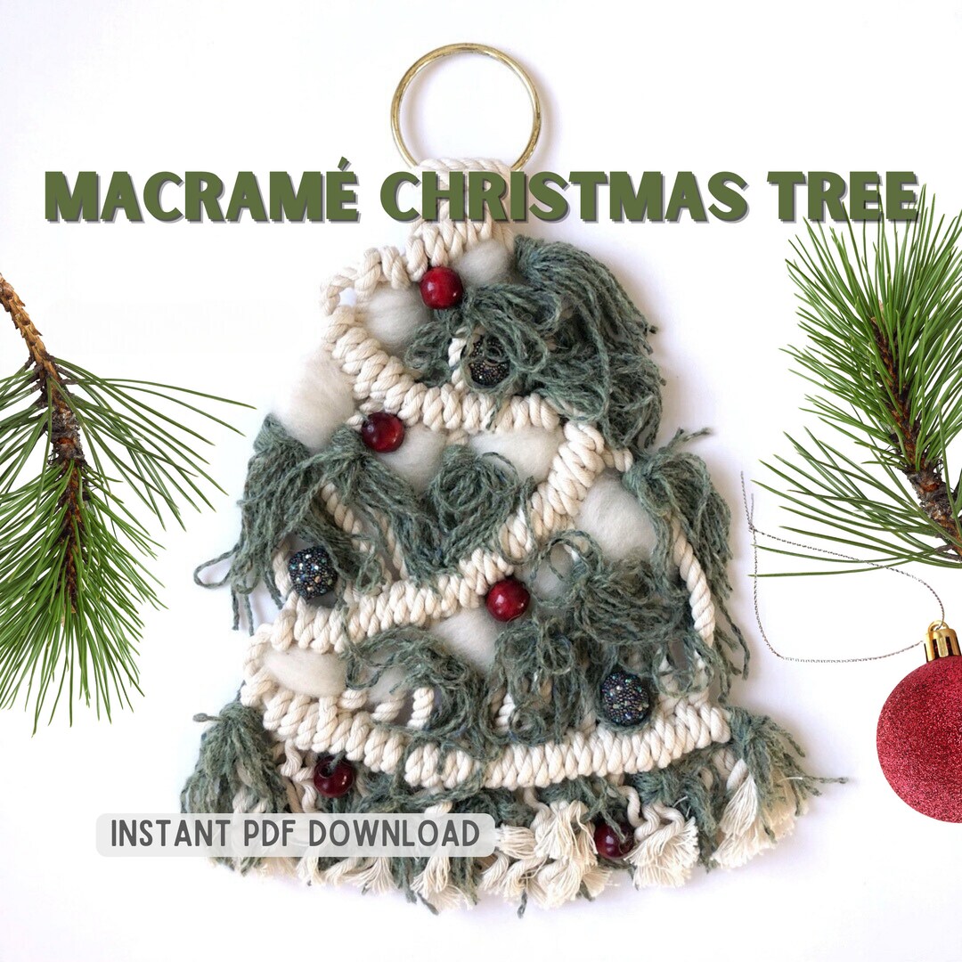Macrame Christmas Tree, Holiday Craft Tutorial, Handmade Holiday Decor ...