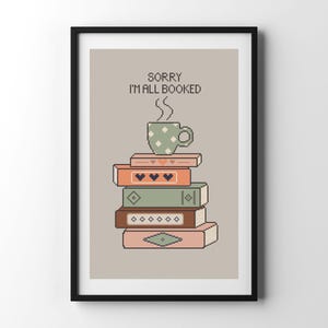 Book Stack Cross Stitch Pattern: Bookish Embroidery Design (PDF Pattern ...