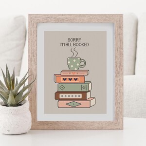 Book Stack Cross Stitch Pattern: Bookish Embroidery Design (PDF Pattern ...