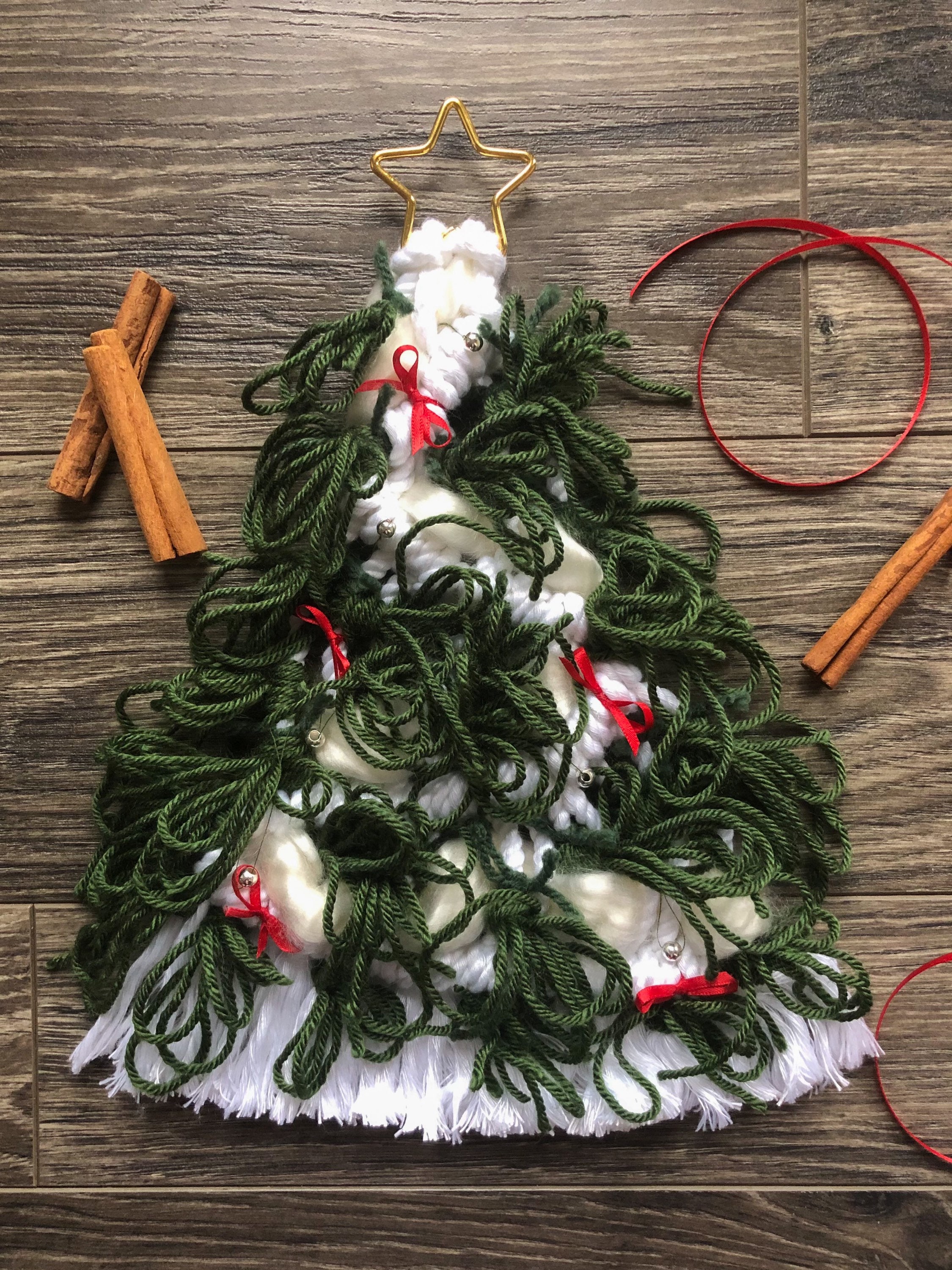 Macrame Christmas Tree Holiday Craft Tutorial Handmade - Etsy Canada
