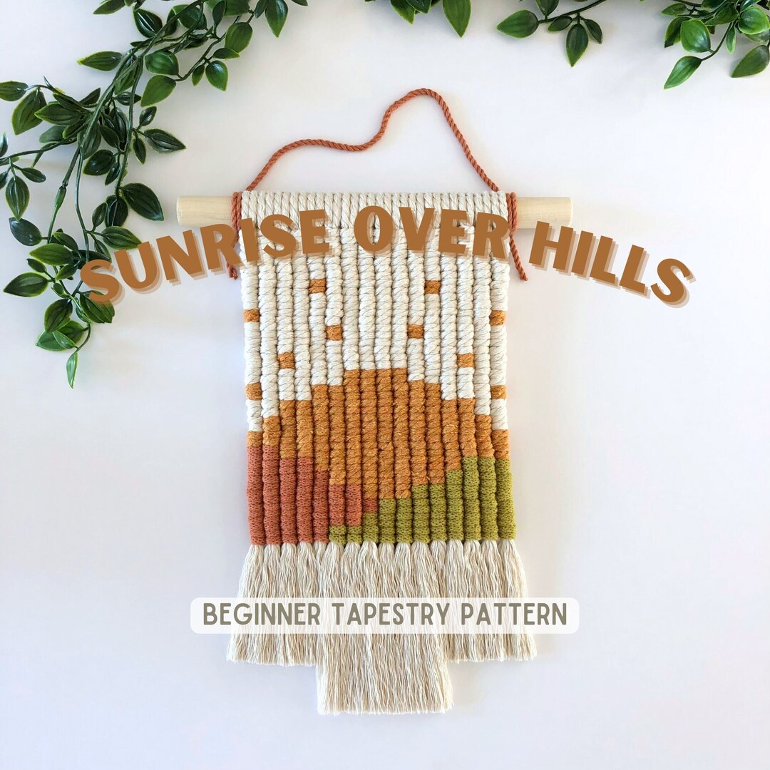 Macrame Tapestry Pattern: Pixel Art Sunrise Landscape (PDF Pattern) - Etsy