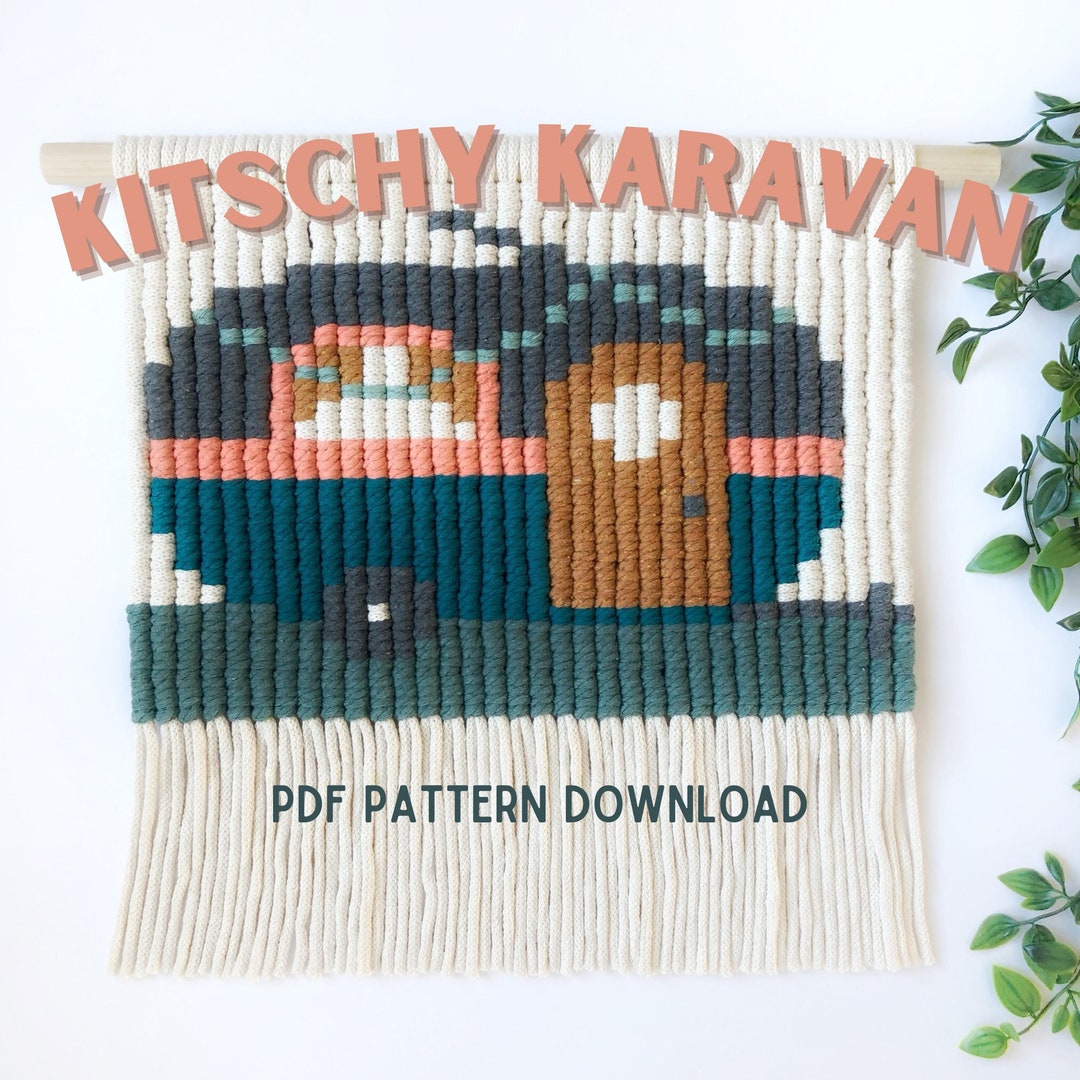 Retro Macrame PDF Pattern, Colorful Tapestry Tutorial, Beginner How to ...