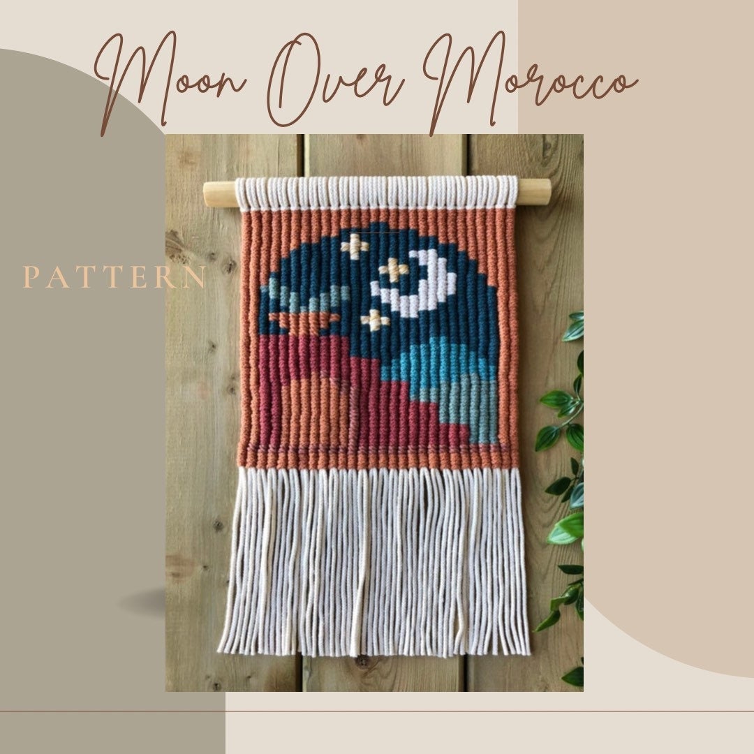 Macrame Pattern Wall Hanging, Pixel Art Pattern, Macrame Pattern Boho ...