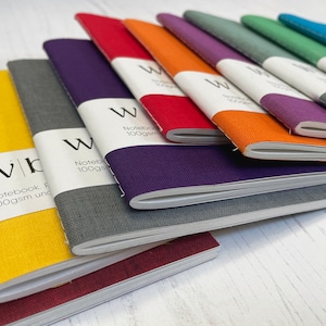 Personalised Notebook Foil-blocked in Gold - Handbound in 10 Coloured ...