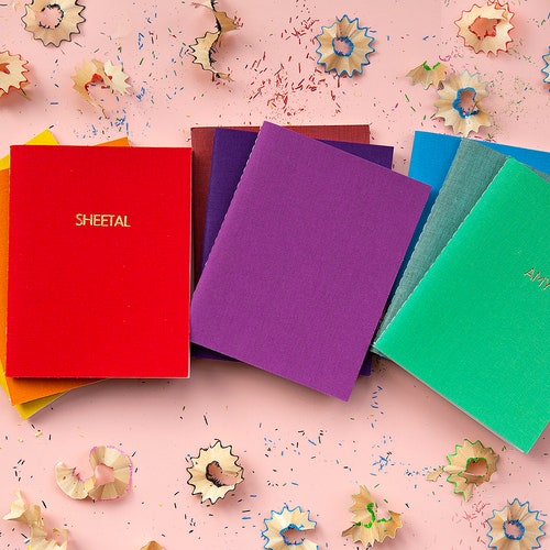 Personalised Notebook Foil-blocked in Gold Handbound in 10 - Etsy