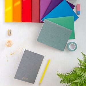 Personalised Notebook Foil-blocked in Gold - Handbound in 10 Coloured ...