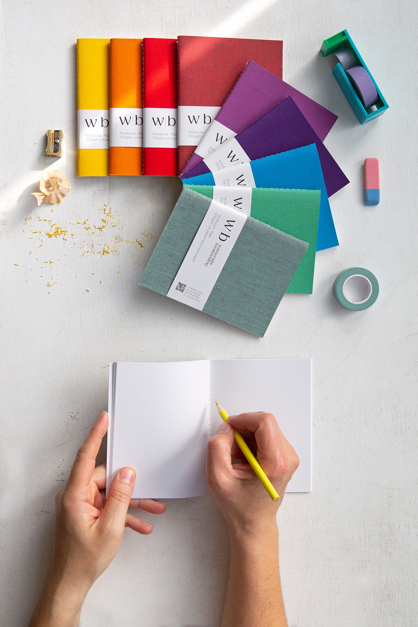 Personalised Notebook Foil-blocked in Gold - Handbound in 10 Coloured ...